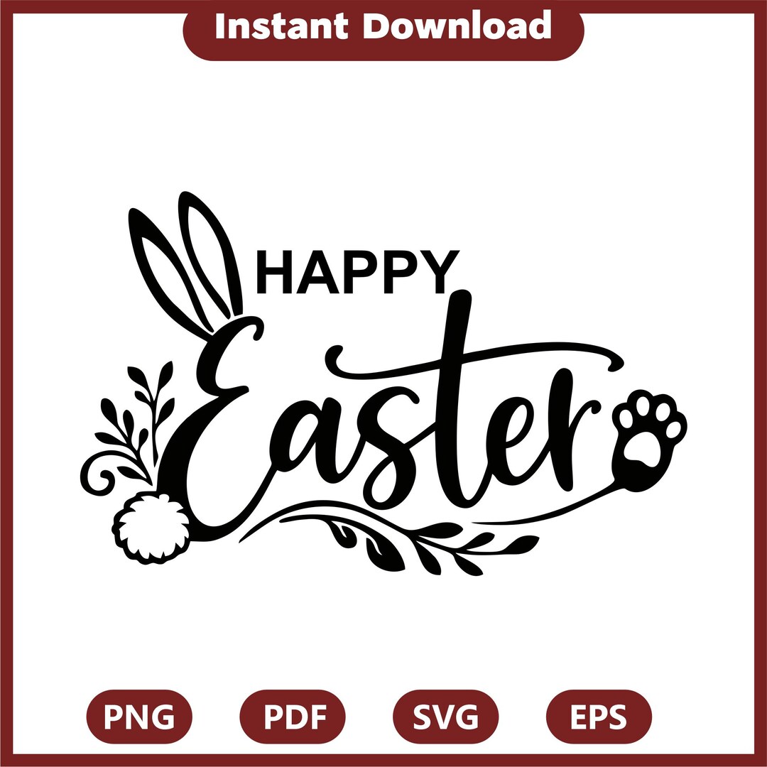 Happy Easter Bunny SVG, Easter Bunny Clipart, Cute Bunny Svg Png ...