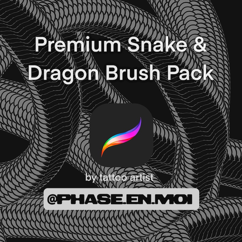 10 Snake and Dragon Procreate Brush Pack From Tattoo Artist Phase.en ...