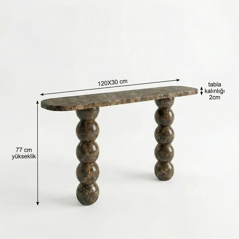 Handcrafted Emperador Marble Console Table | Modern Foyer Entryway - Etsy