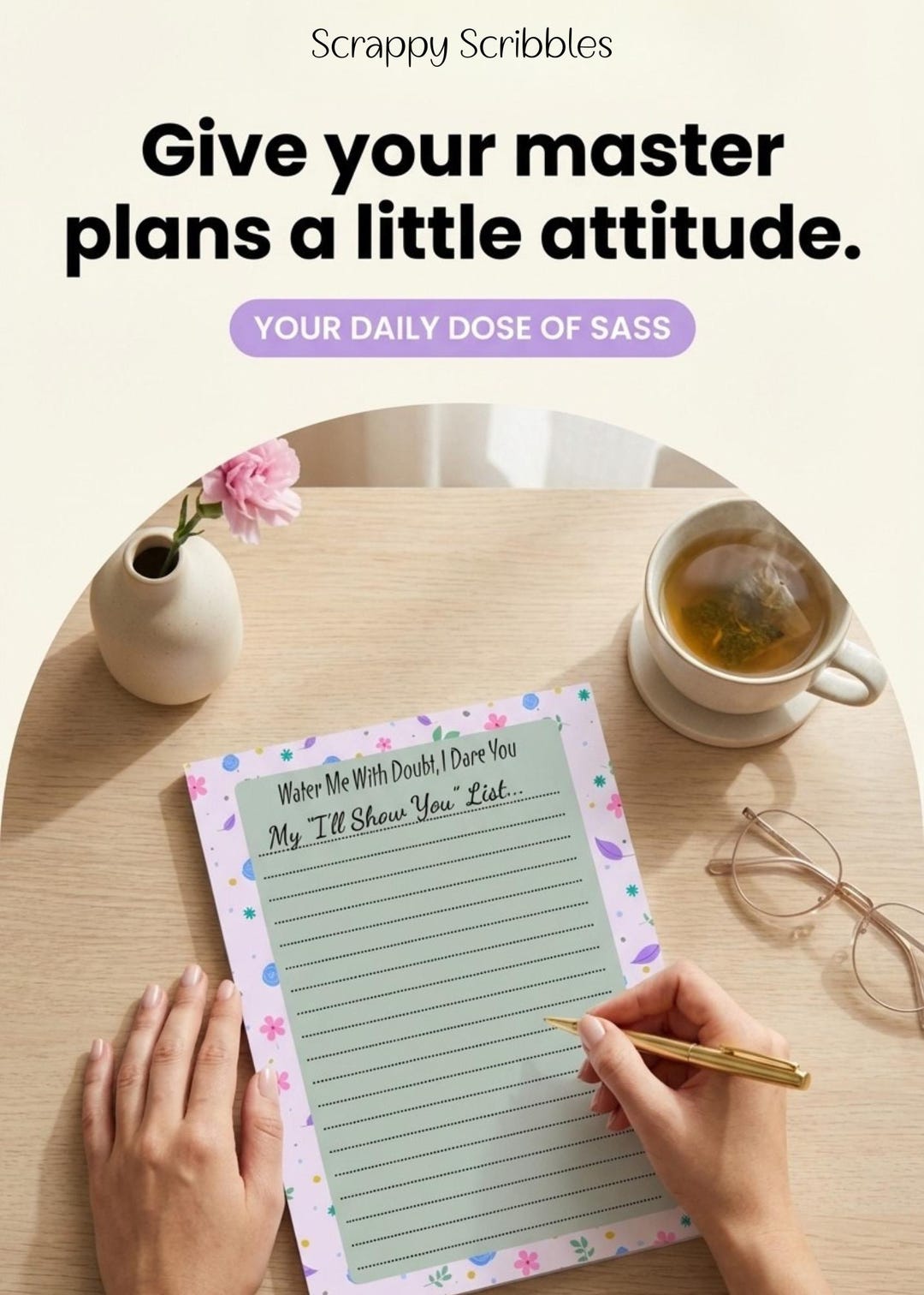 Sassy Floral Notepad - Etsy