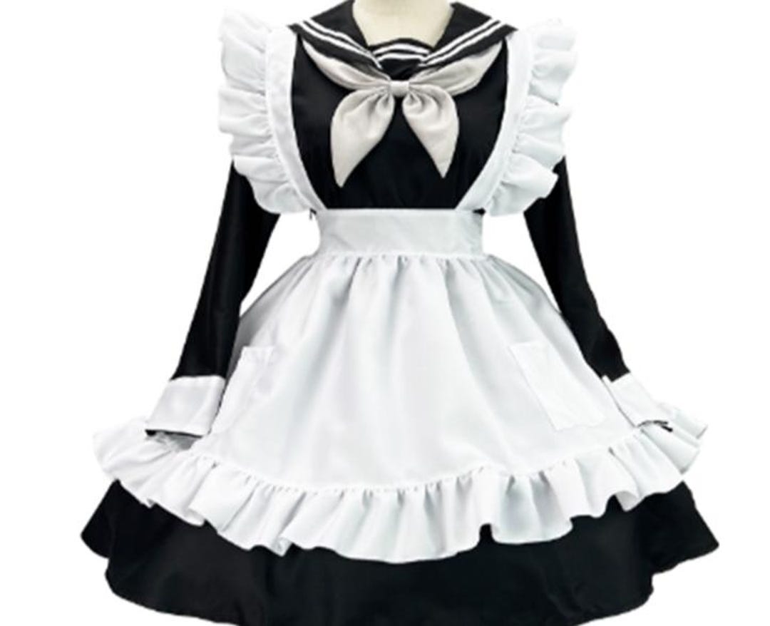 Sailor Style Sweet Maid Costume Kawaii Housemaid Uniform for Cosplay ...