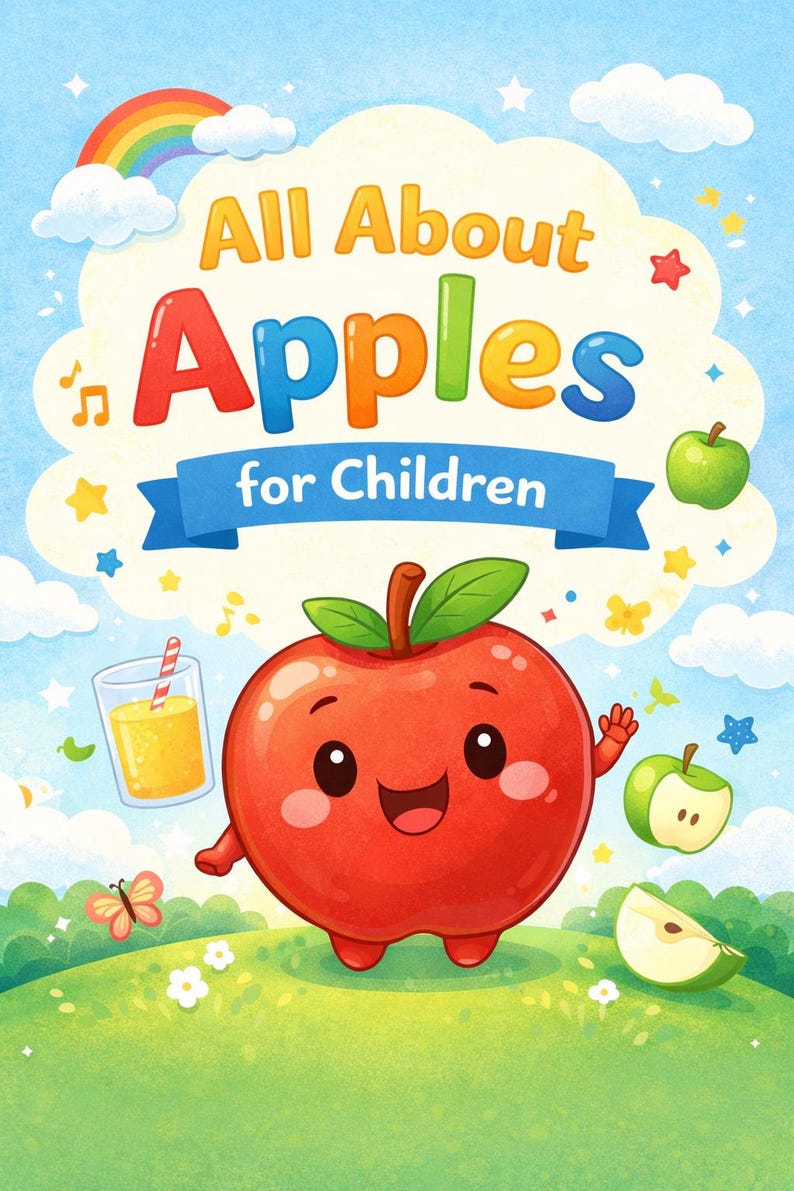 Apples for Children Educational Book, Cute Apple Illustration ...
