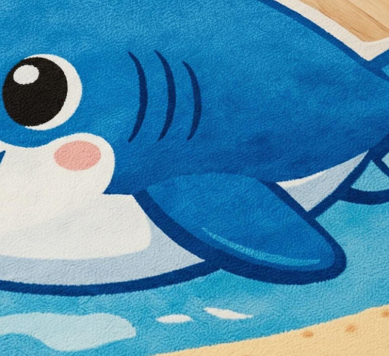 Hand Tufted Kawaii Shark Rug – Plush Nursery Carpet, Kids Decor - Etsy