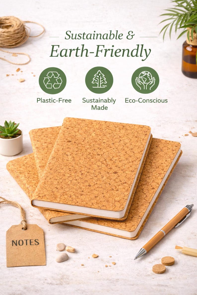 Cork Notebook Set of 3 | A5 Lined Eco-friendly Journals - Etsy