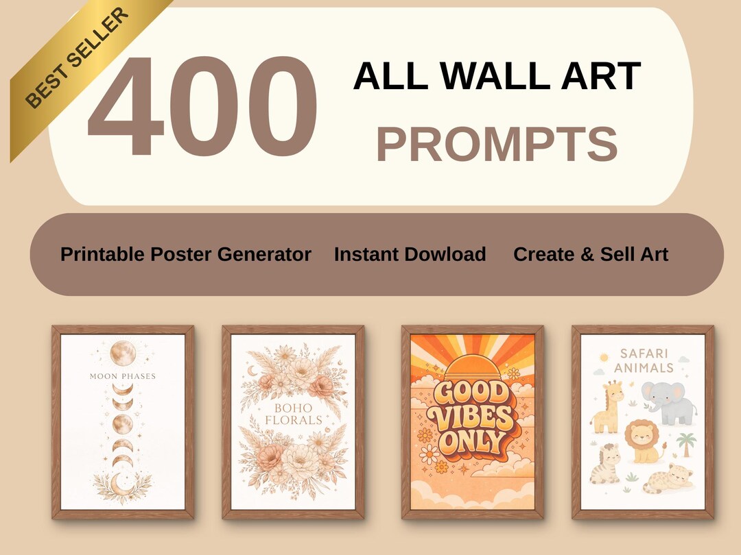 400 Trending AI Poster Prompts 2026, Midjourney Canva AI Prompts Bundle ...