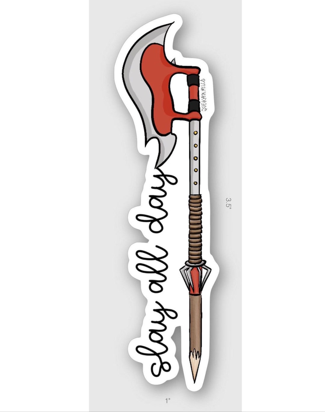 Slay All Day, Vampire Slayer Inspired Sticker | Stocking Stuffer - Etsy