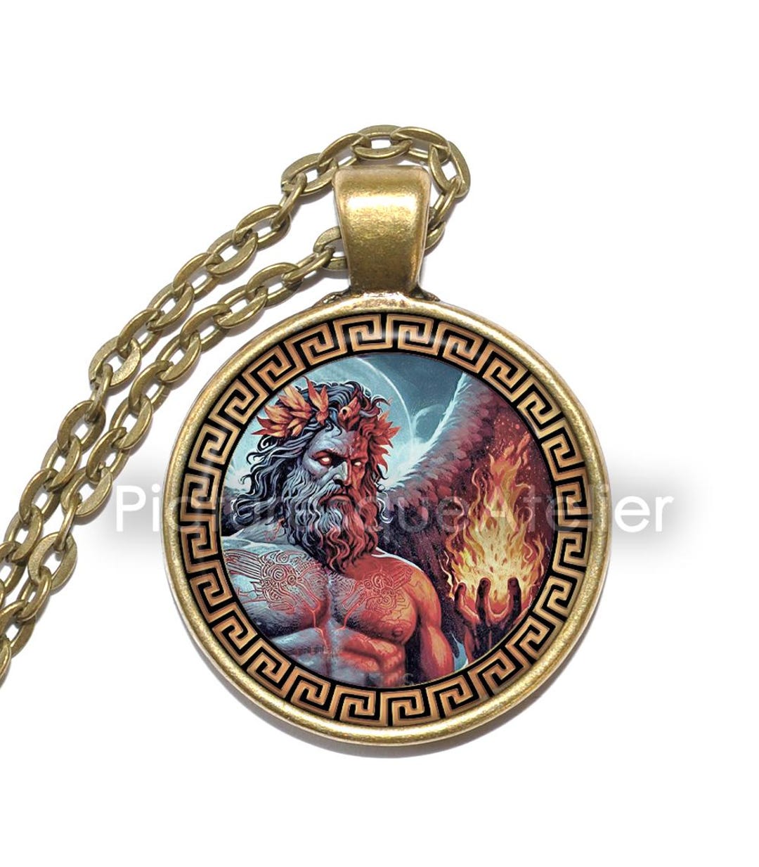 PROMETHEUS Necklace, God of Fire, Titan, Greek, Mythology, the Fire ...