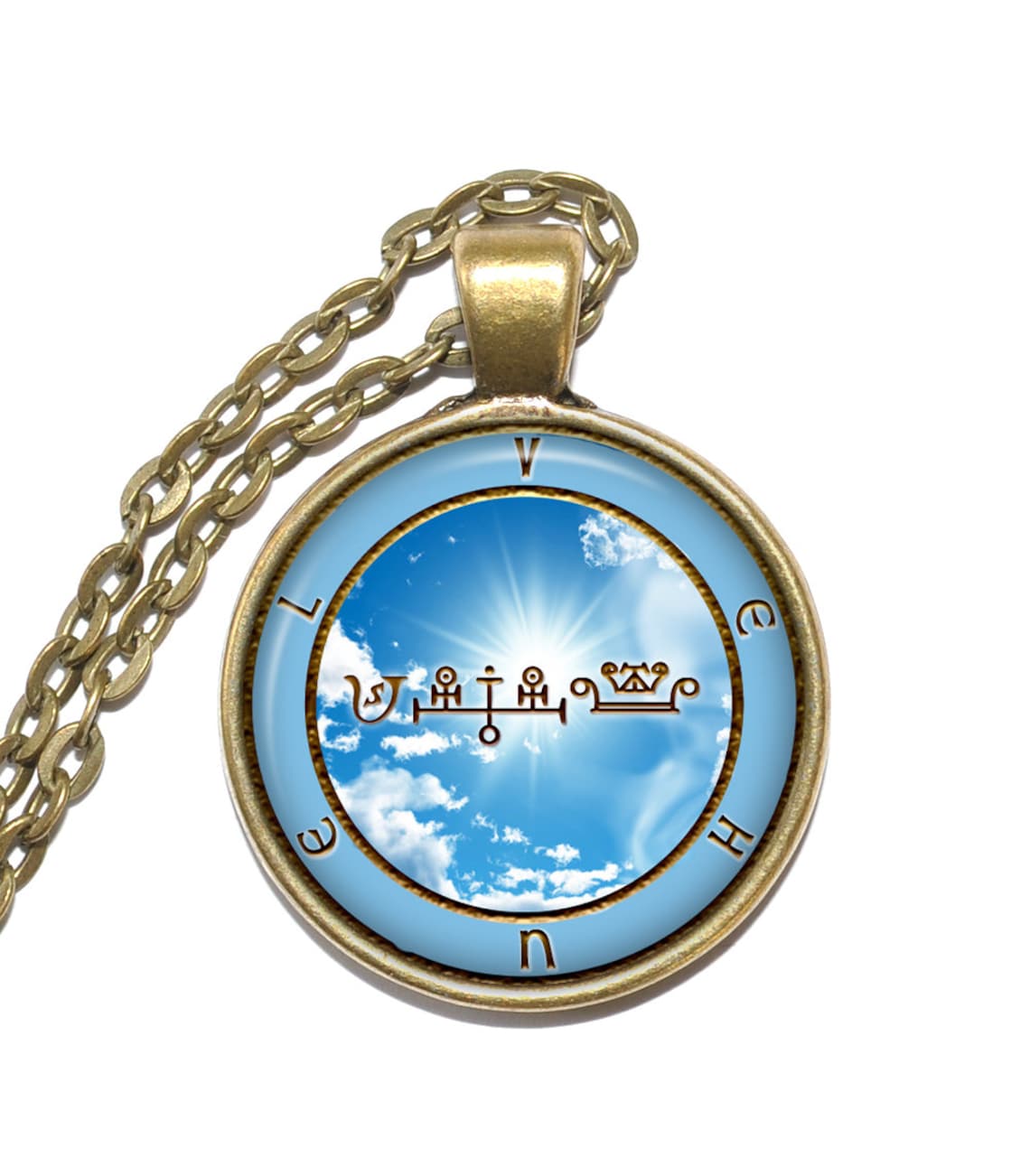 ANGEL VEHUEL SEAL Necklace Guardian angel Talisman | Etsy