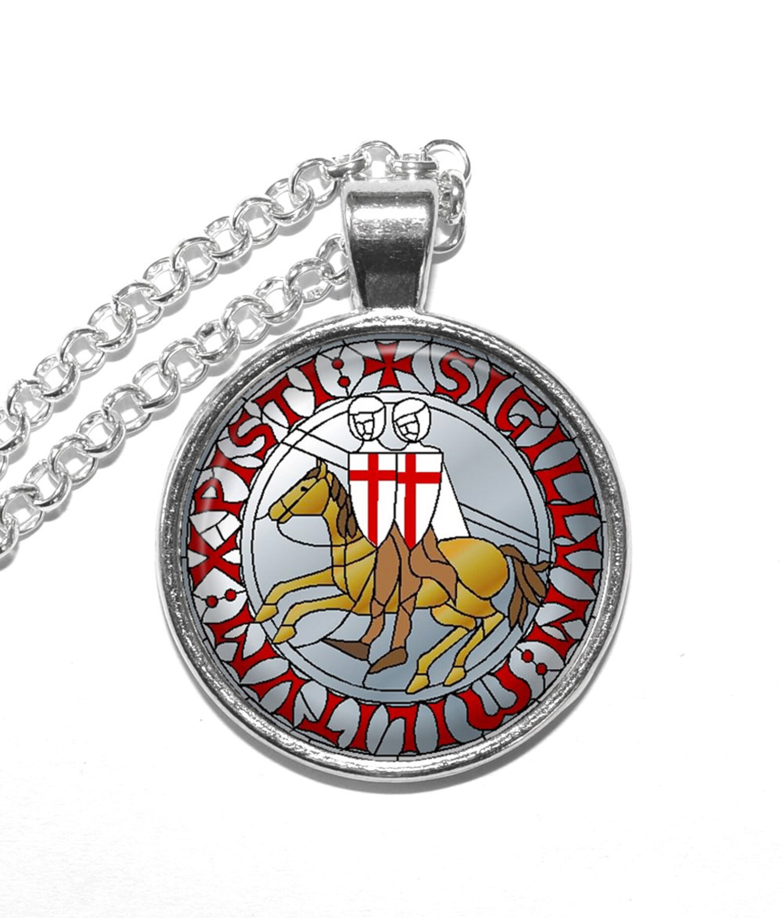 KNIGHTS TEMPLAR Necklace the Knights Templar Sigil Military | Etsy