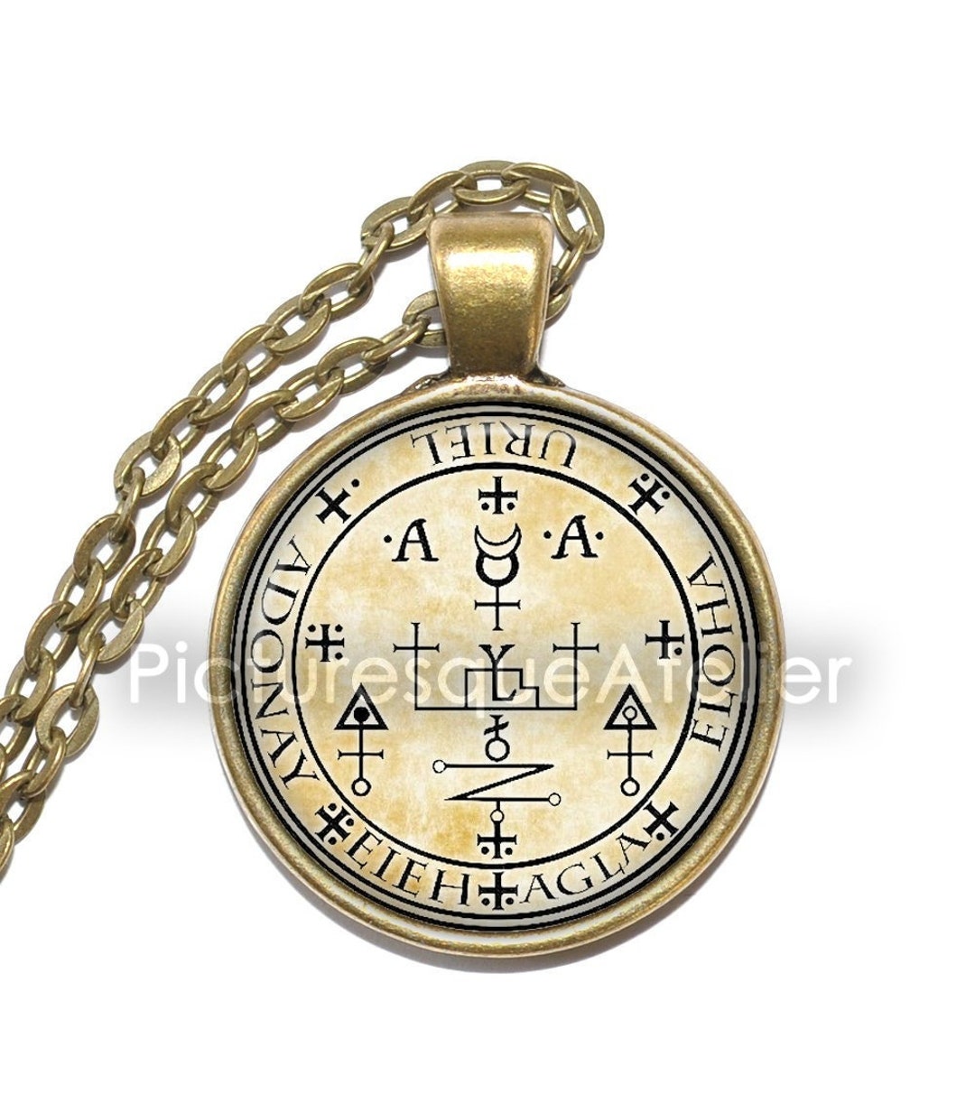 ARCHANGEL URIEL SEAL Necklace, Archangel, Light of God, Symbol, Art ...