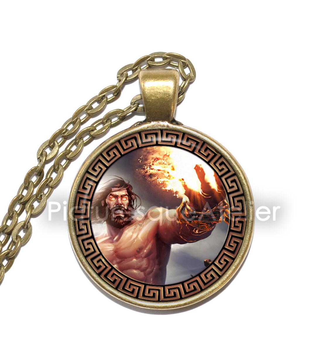 PROMETHEUS Necklace God of Fire Titan Greek Mythology the - Etsy