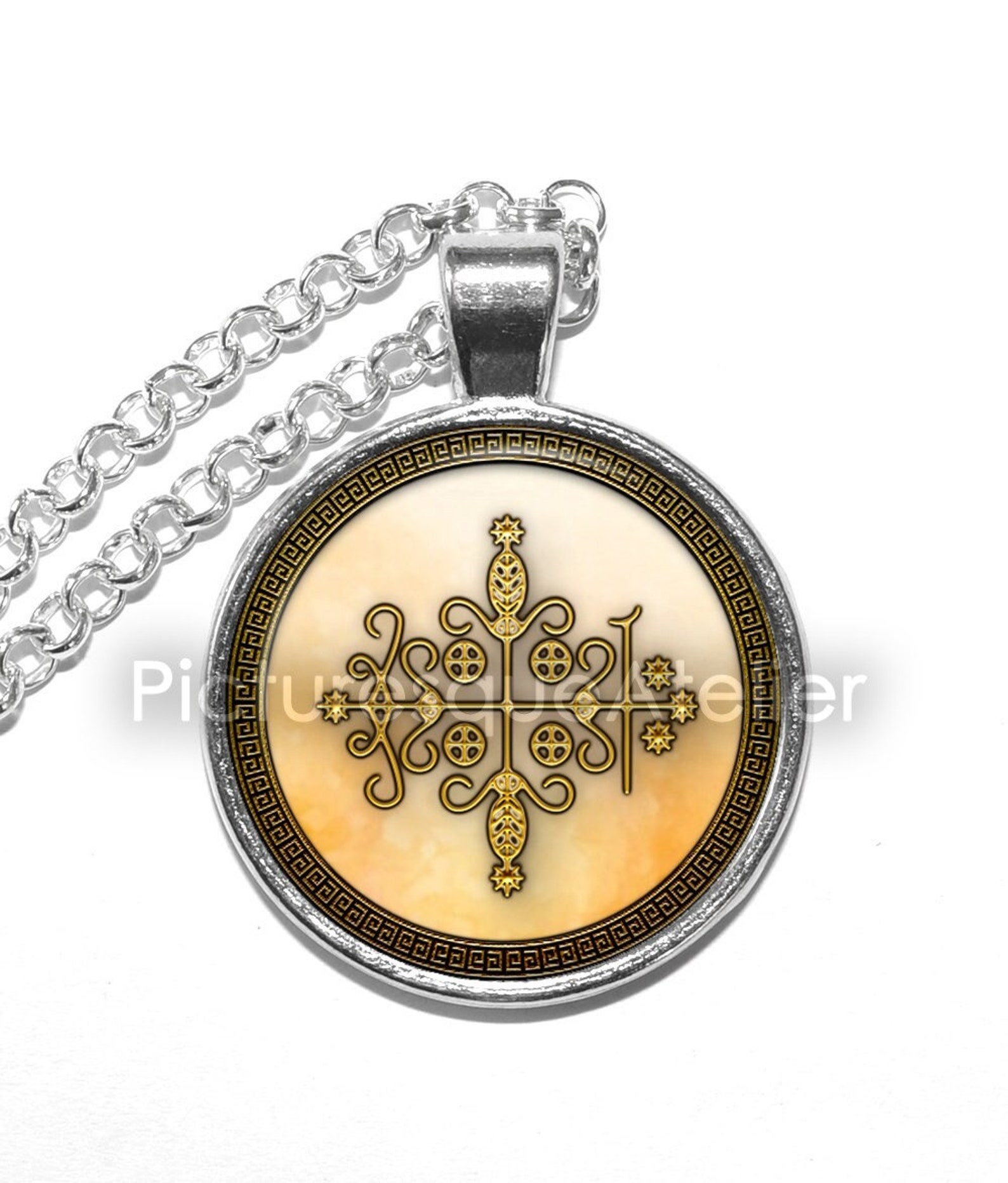 PAPA LEGBA Necklace Voodoo Veve Vodun Loa Art Pendant - Etsy