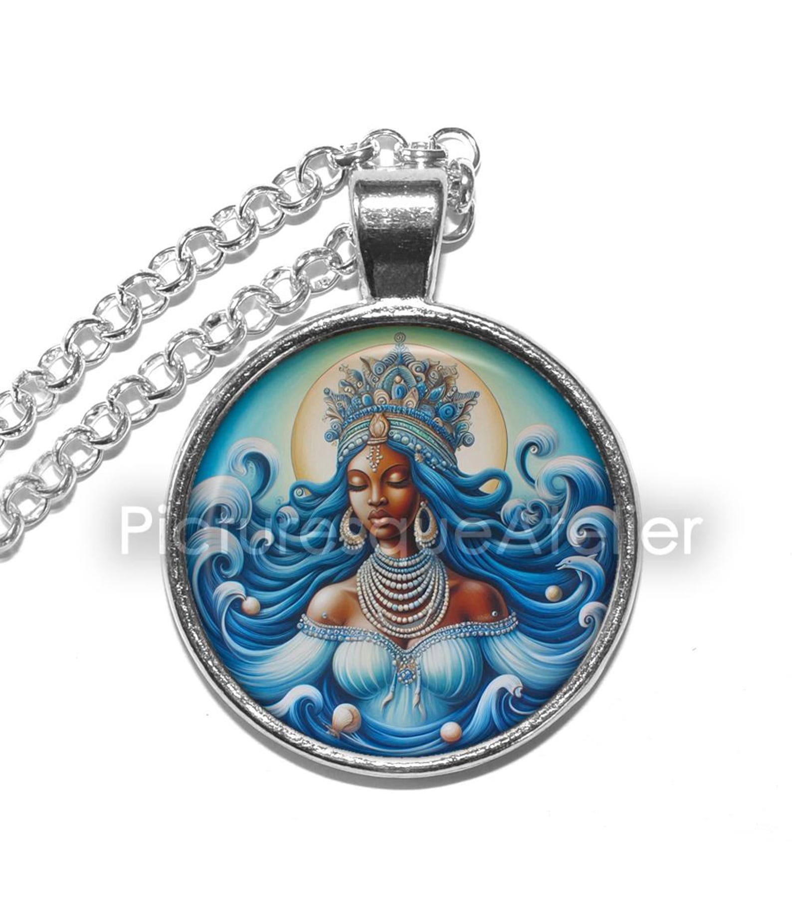 YEMAYA Necklace/keyring, Water Spirit, Mermaid, Goddess of Love ...