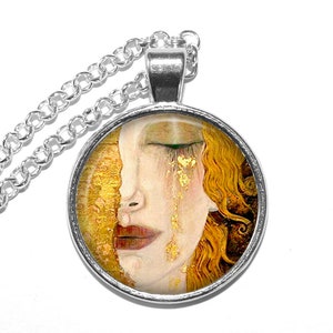 CRYING WOMAN Necklace, Gustav Klimt, Painter, Austrian, Symbolist, Art ...