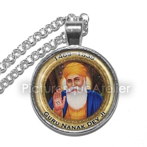 Guru NANAK DEV JI Necklace, Sikhism Founder, Sikh Jewelry, Religious ...