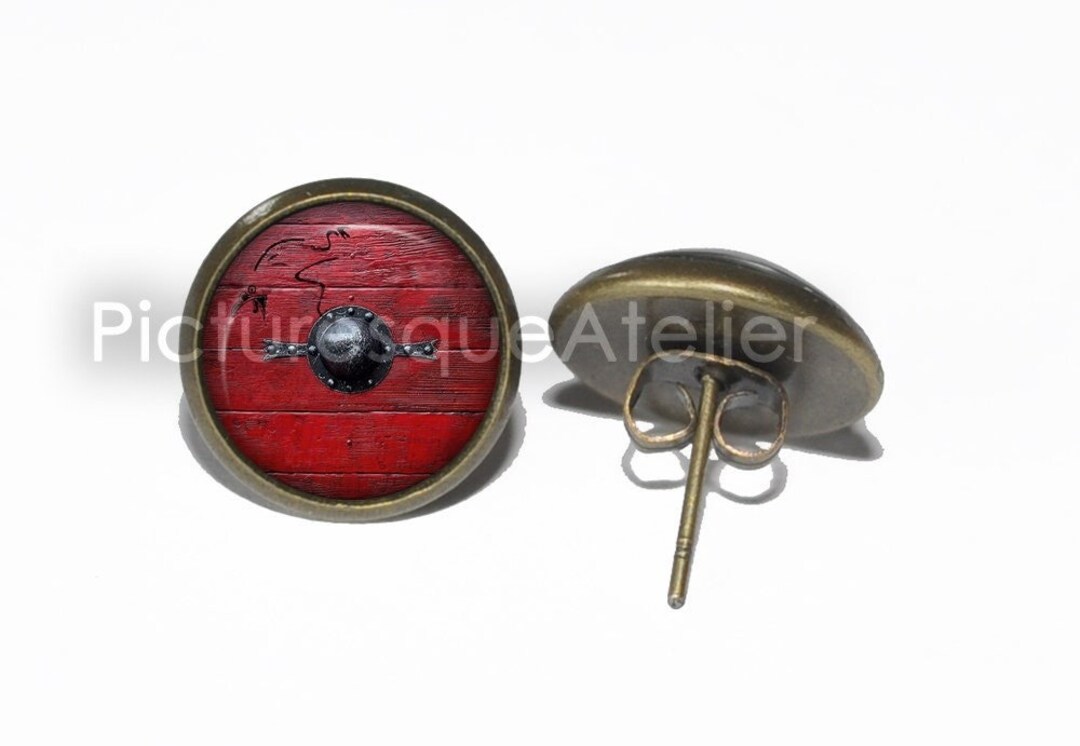 RAGNAR LOTHBROK Stud Earrings, Vikings, Kattegatt, Shield, Stainless ...