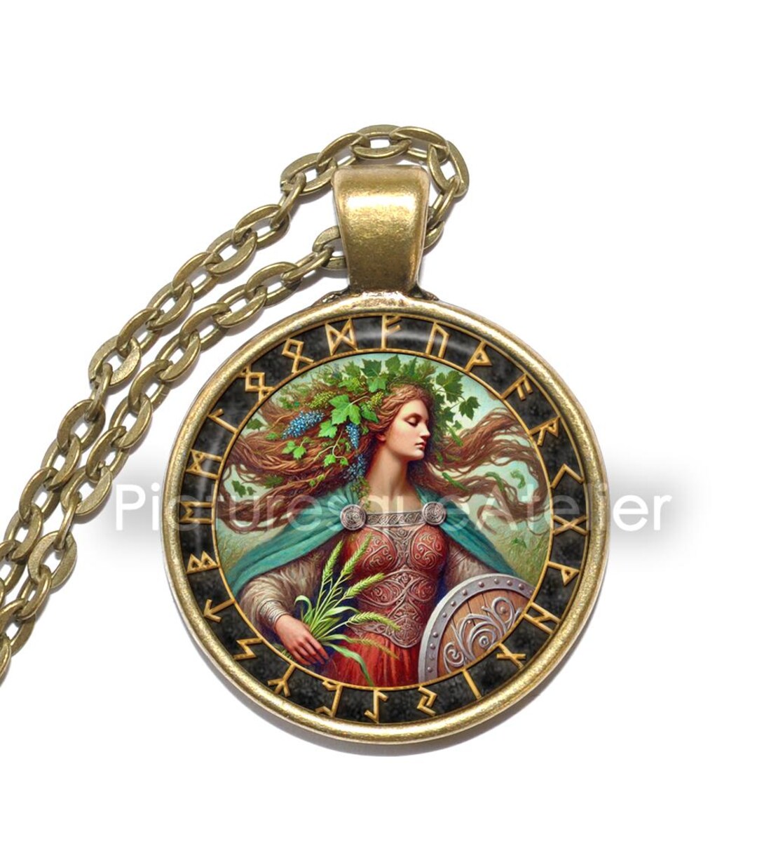 JORD Necklace/keyring, Norse, Giantess, Mother of Thor, Goddess of the ...