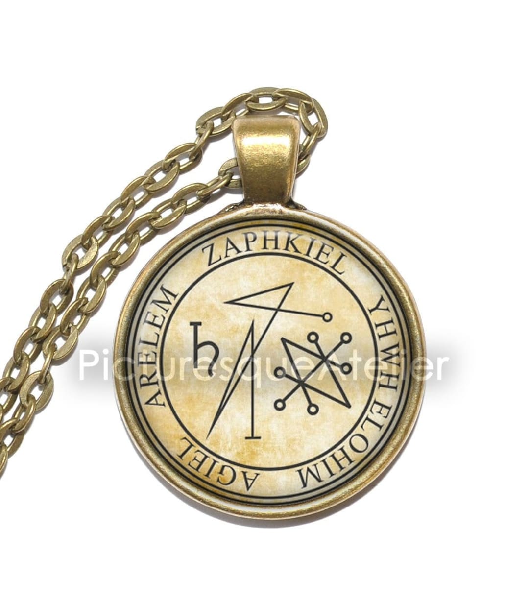 ARCHANGEL ZAPHKIEL SEAL Necklace/keyring, God's Knowledge ARCHANGEL ZAPHKIEL SEAL Necklace/keyring, God's Knowledge