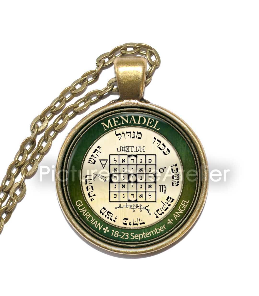 ANGEL MENADEL PENTACLE Necklace/keyring, Guardian Angel, September 18 ...