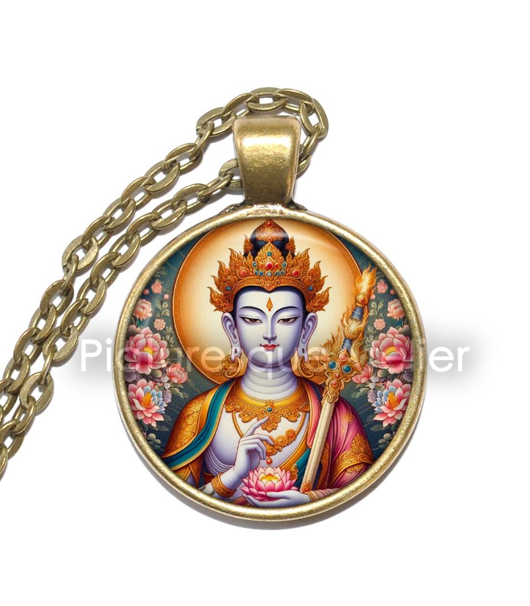 MANJUSHRI Necklace/keyring, Deity, Bodhisattva of Wisdom, Gentle Glory ...