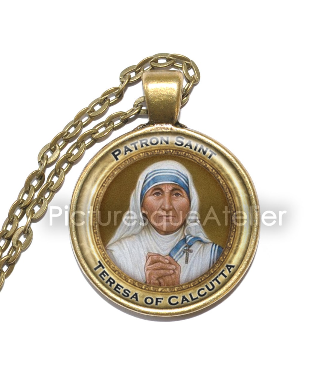TERESA OF CALCUTTA Necklace, Mother Teresa, Patron Saint of the Poor ...