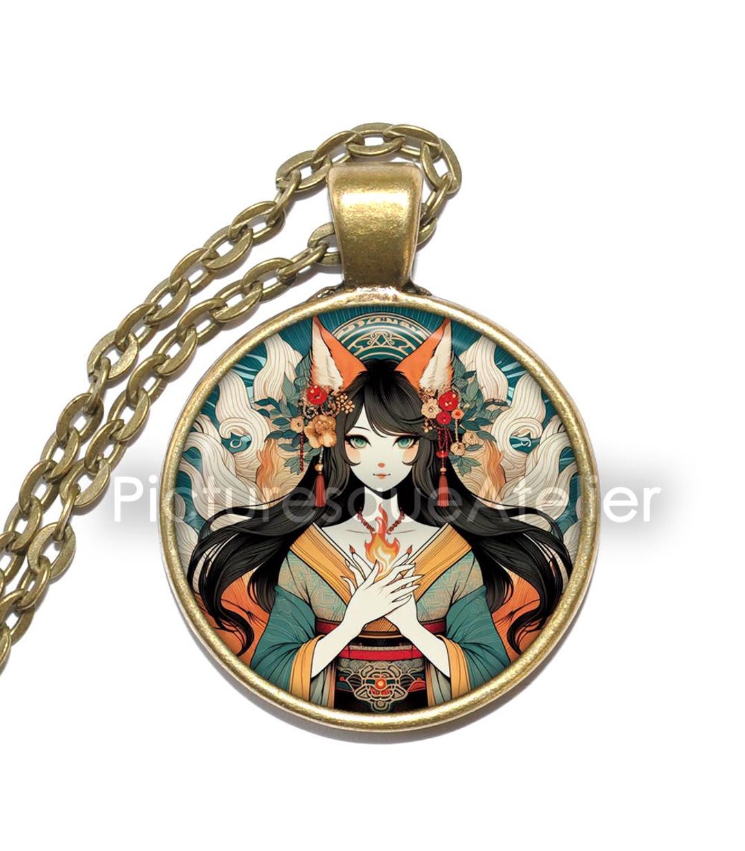 KITSUNE Necklace/keyring, Japanese, Folklore, Shape-shifting, Trickster ...