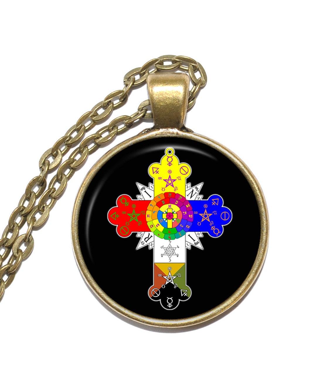 ROSE CROSS Necklace Symbol Rosicrucian Order Rose Croix - Etsy