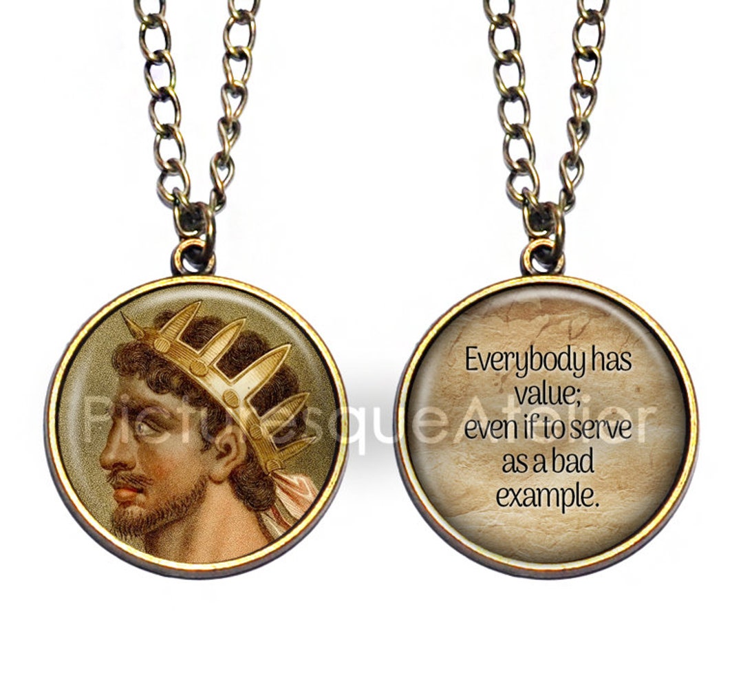 ATTILA Double Sided Necklace, Quote, Attila the Hun, Flagellum Dei ...