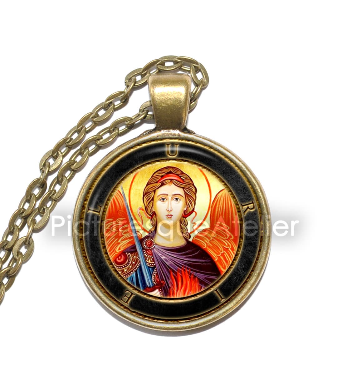 ARCHANGEL URIEL Necklace, Archangel, Light of God, Symbol, Art Pendant ...