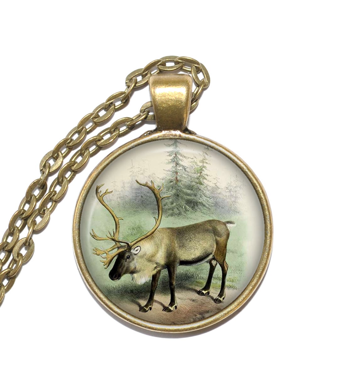 REINDEER Necklace/keyring, Rangifer Tarandus, Caribou, Deer, Arctic ...