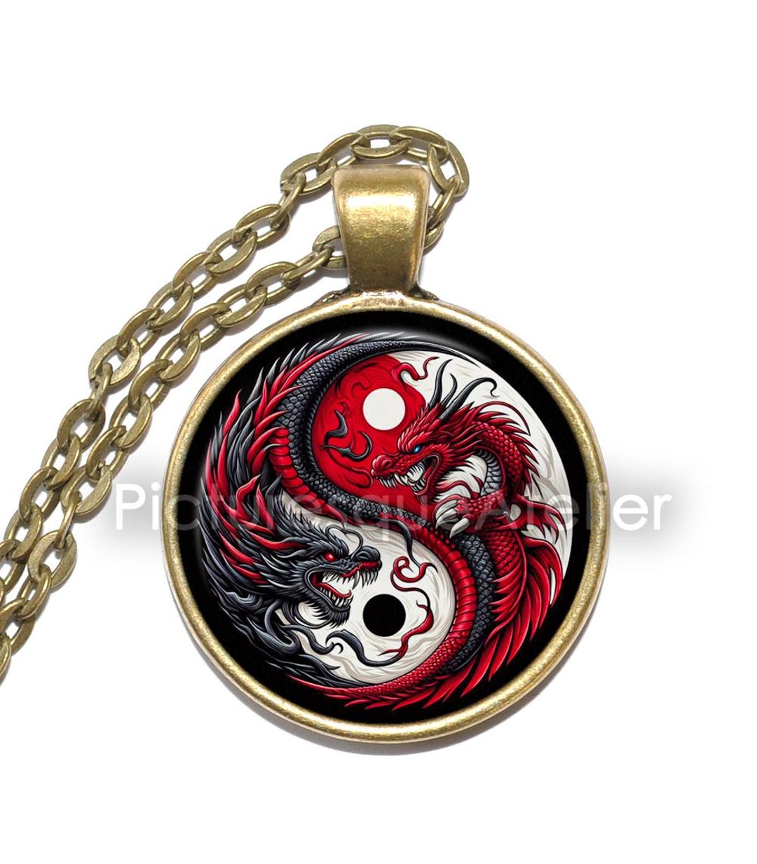 YIN & YANG Necklace/keyring, Dragons, Taijitu, Dualism, Astrology ...