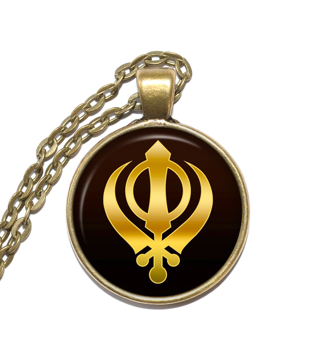 KHANDA Necklace, Symbol, Sikh, Faith, Art Pendant Necklace, Handmade ...