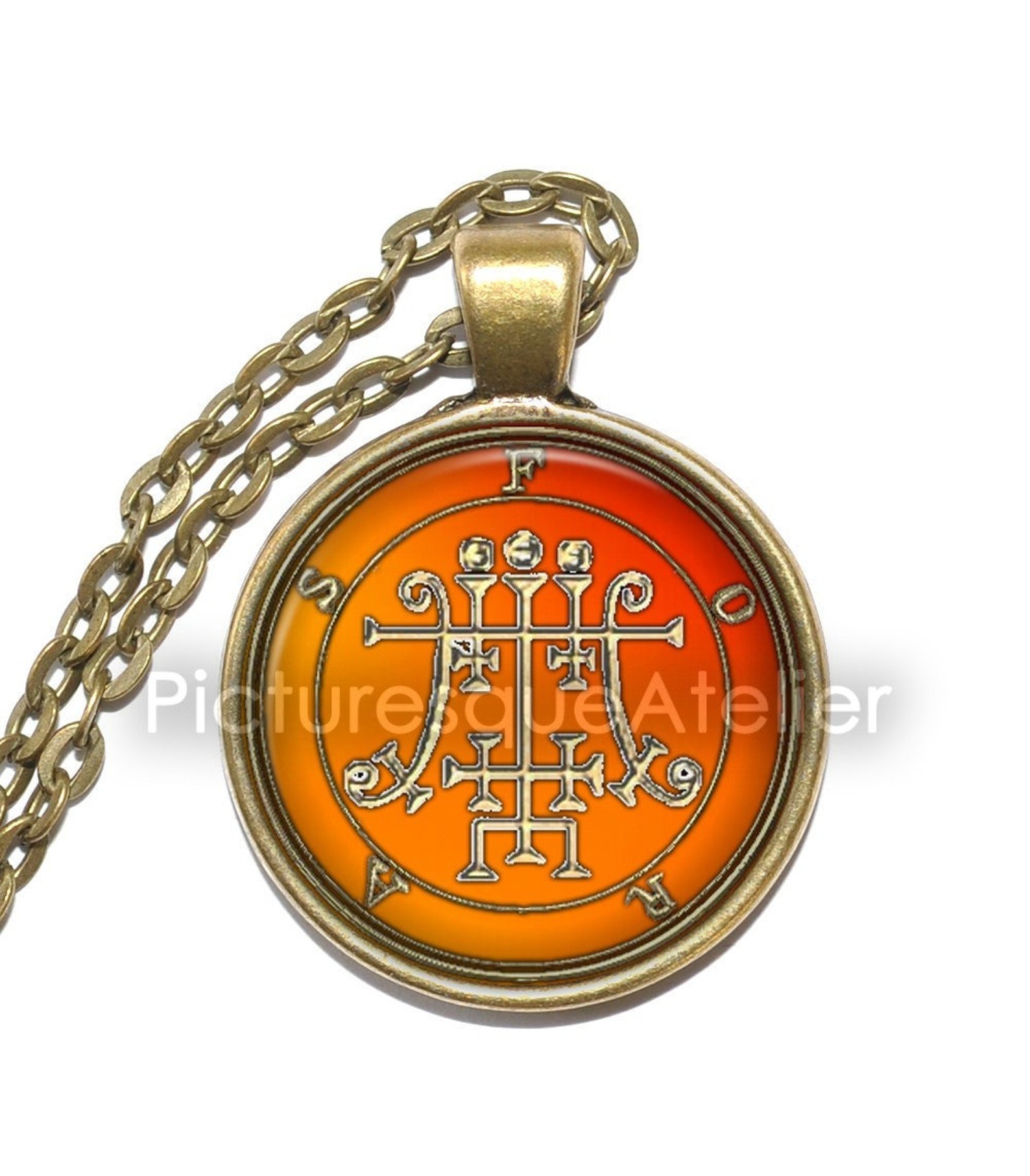 FORAS SIGIL Necklace/keyring, President of Hell, Servant Demon to Those ...