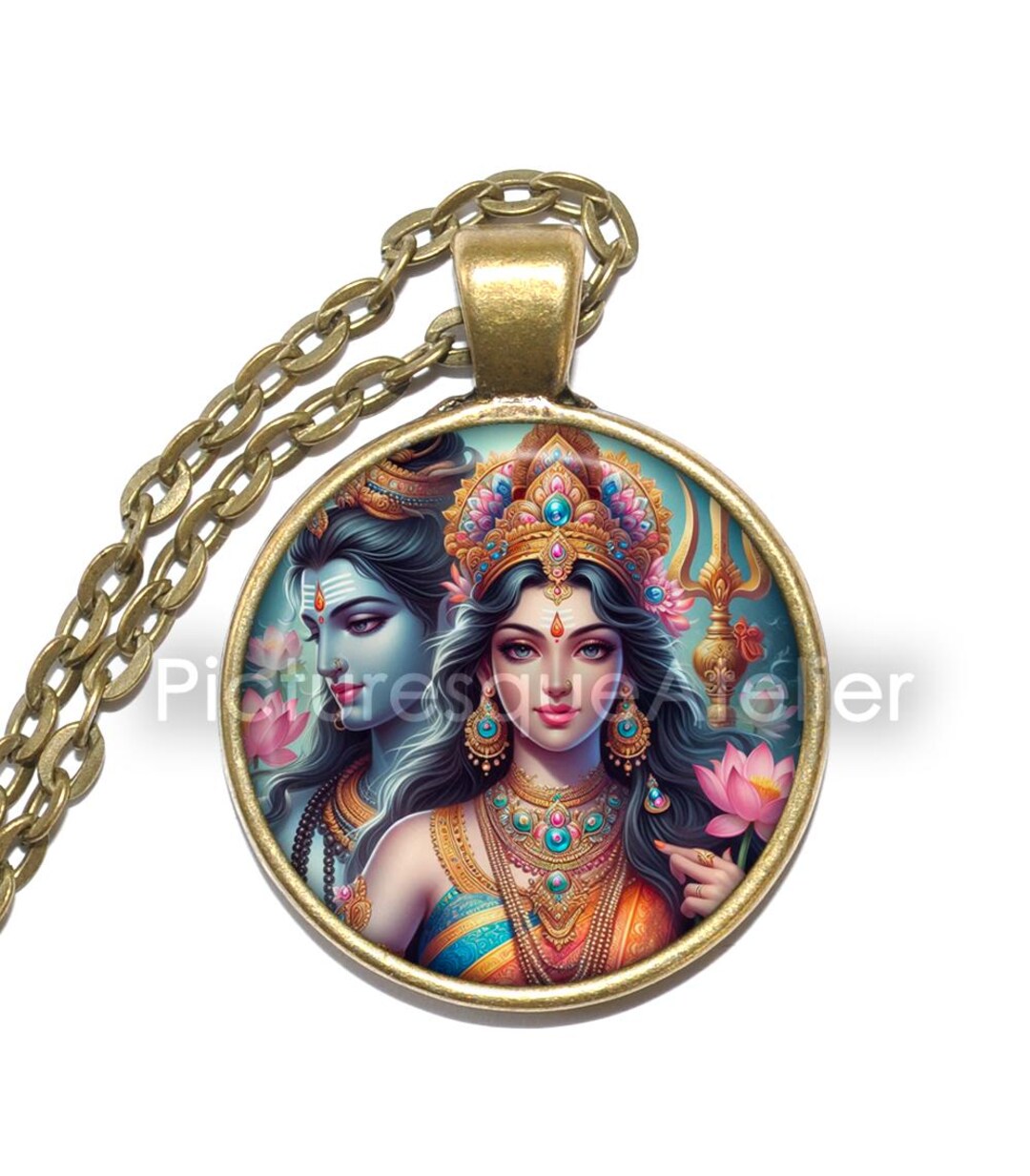 SHIVA & PARVATI Necklace/keyring, the Destroyer, Mahadeva, Nataraja ...