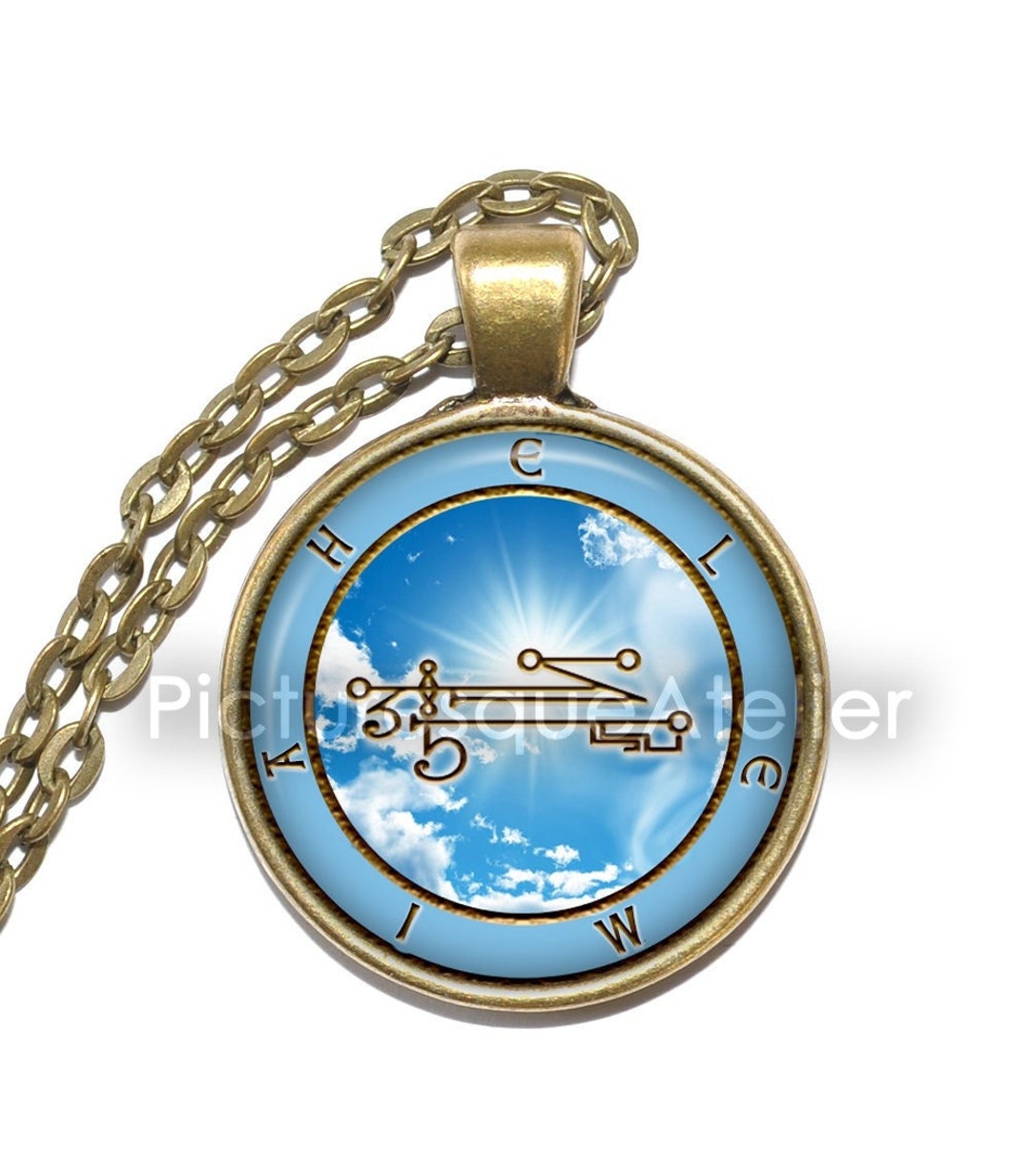 ANGEL ELEMIAH SEAL Necklace Guardian Angel Talisman - Etsy