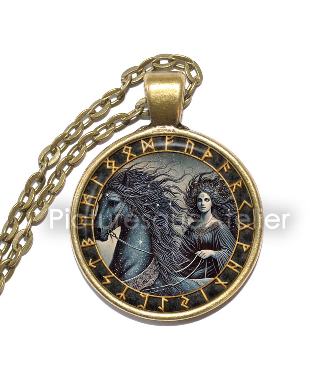 NÓTT Necklace/keyring, Norse, Goddess of the Night, Personification of ...