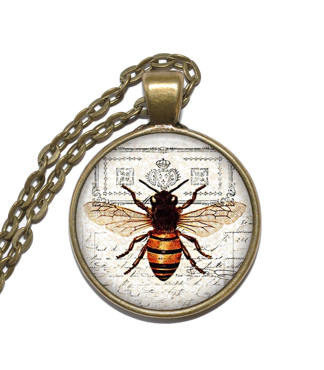 QUEEN BEE Necklace, Bee, Pollinator, Insect, Art Pendant Necklace ...