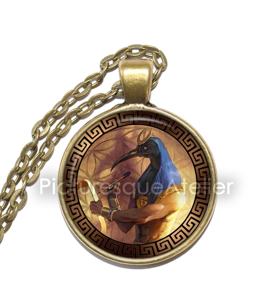 THOTH Necklace, God of Reckoning, God of the Moon, God of Learning, God ...