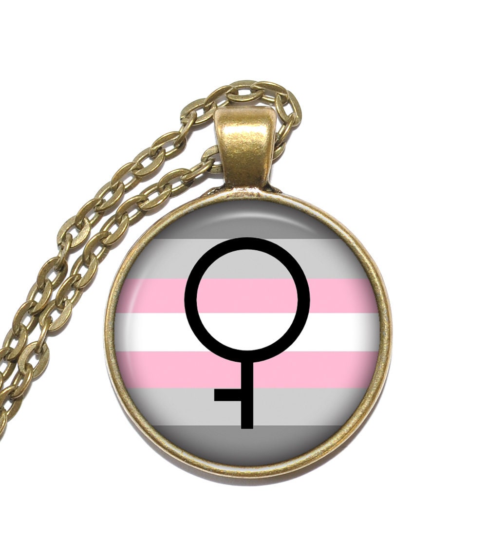 DEMIGIRL Necklace, Pride, Symbol, Flag, LGBT, Nickel Free, Art Pendant ...