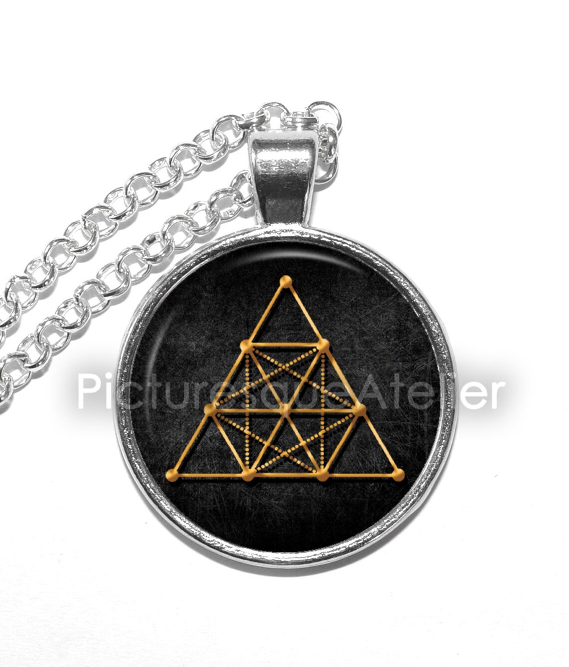 TETRACTYS SYMBOL Necklace, Mystical Symbol, Pythagoras, Pythagoreanism ...