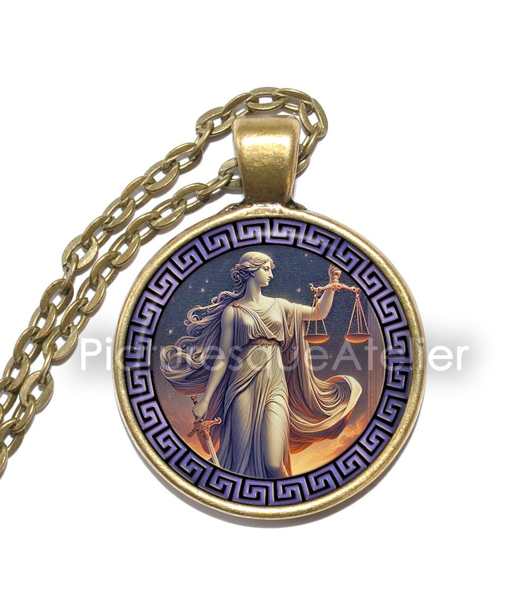 DIKE Necklace/keyring, Goddess of Justice, Goddess of Fair Judgement ...