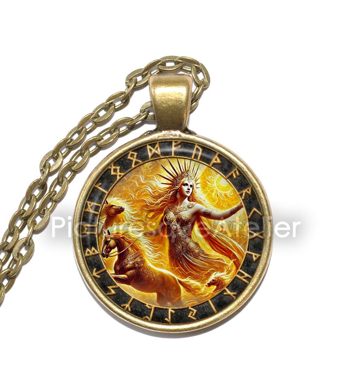 SÓL Necklace/keyring, Norse Goddess, Goddess of the Sun, Cosmic Cycle ...