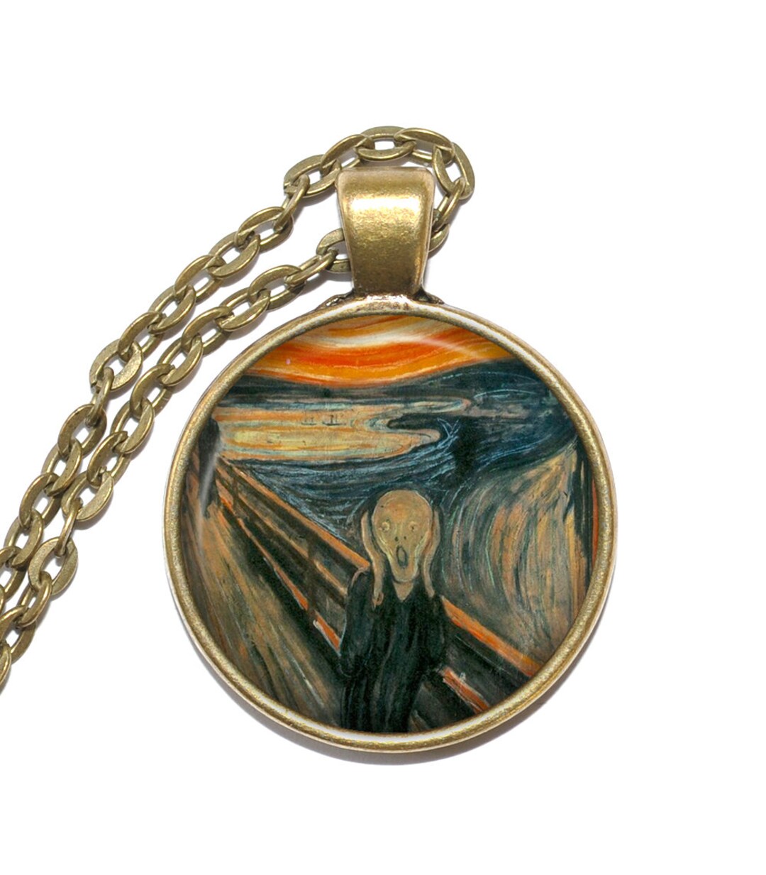 THE SCREAM Necklace, Edvard Munch, Skriet, Painter, Norwegian, Glass ...