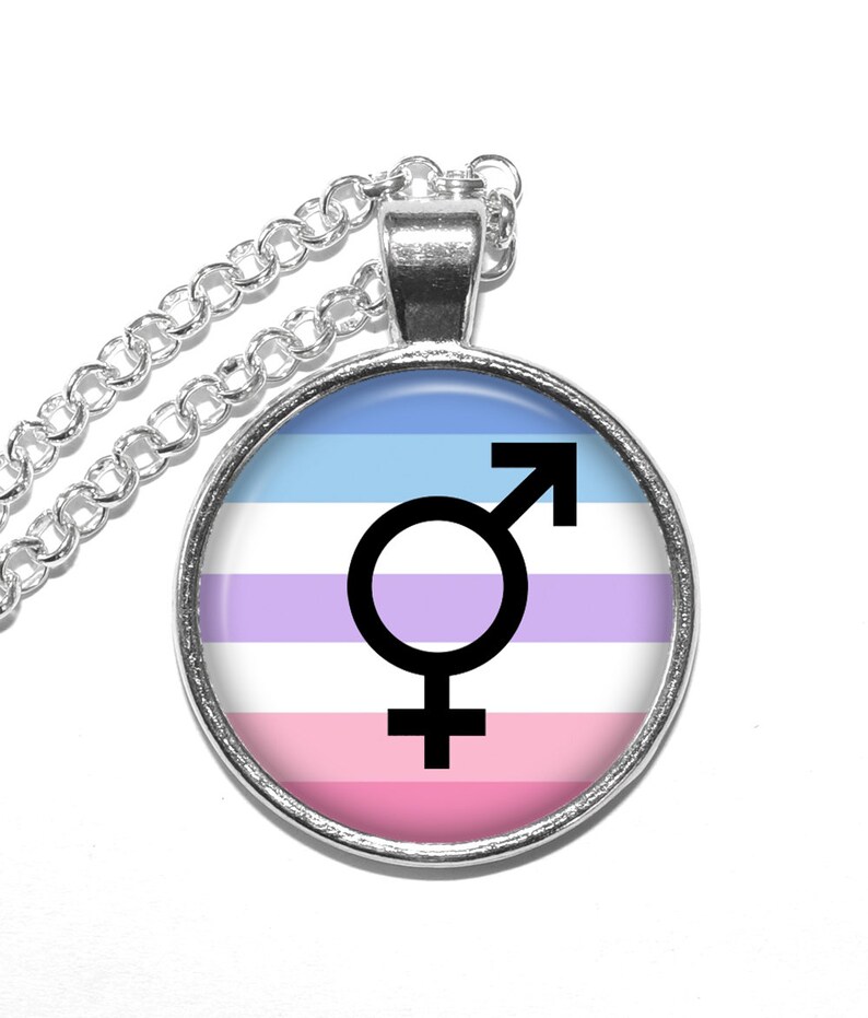 BIGENDER Necklace Pride Symbol Flag LGBT Nickel Free Art - Etsy