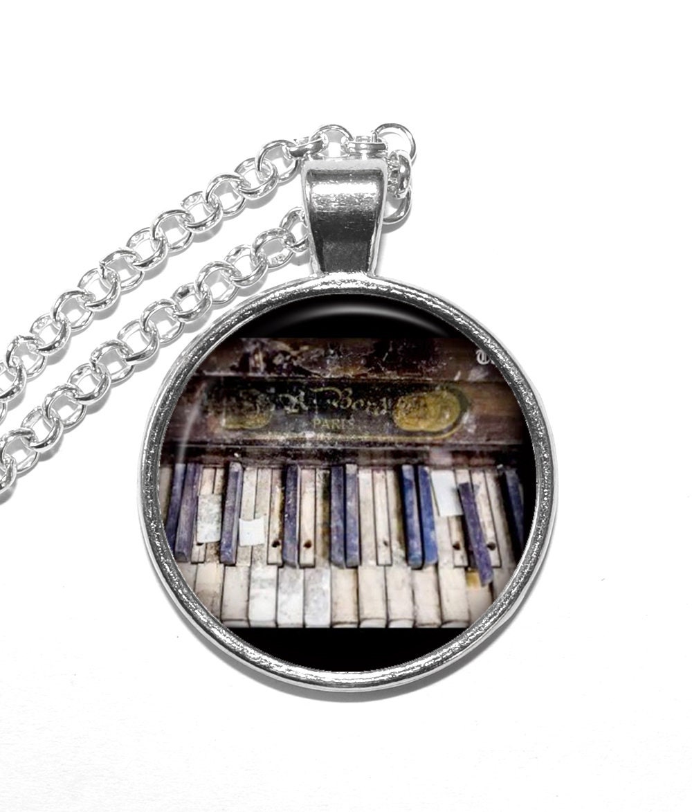 PIANO Necklace, Vintage, Piano Keys, Rustic, Music, Art Pendant ...