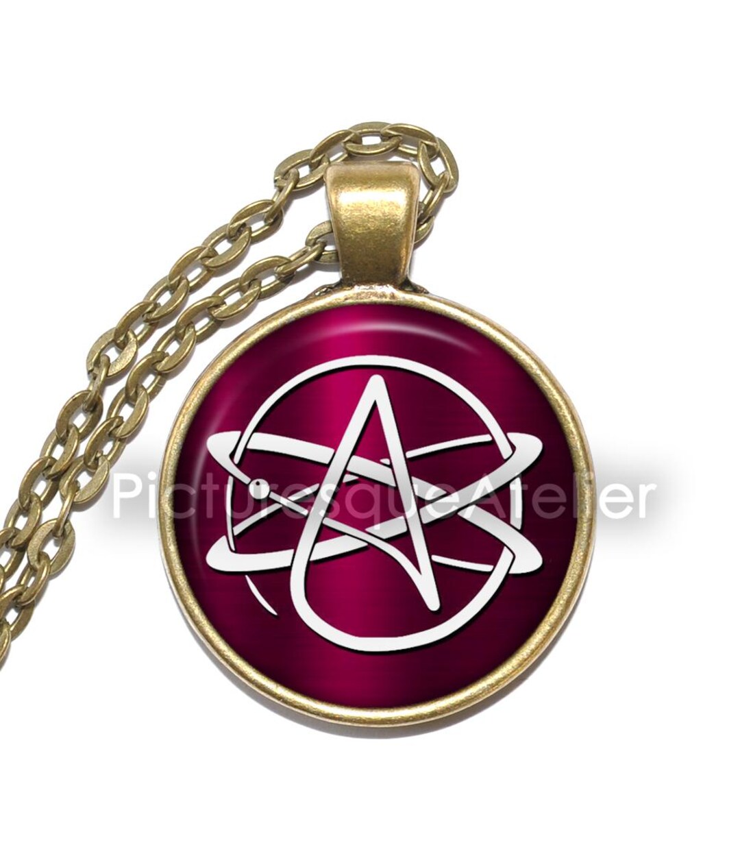 ATHEIST SYMBOL Necklace/keyring, Science, Reason, Naturalistic ...