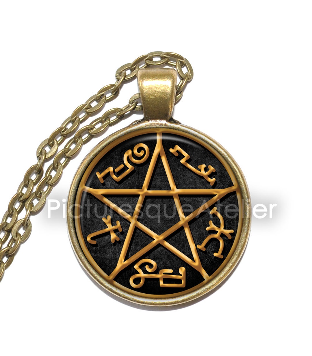 DEVIL'S TRAP Necklace, Symbol, Grimoire, Lesser Key of Solomon ...