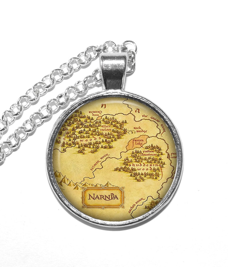 NARNIA Necklace Map Chronicles of Narnia Fantasy Nickel | Etsy