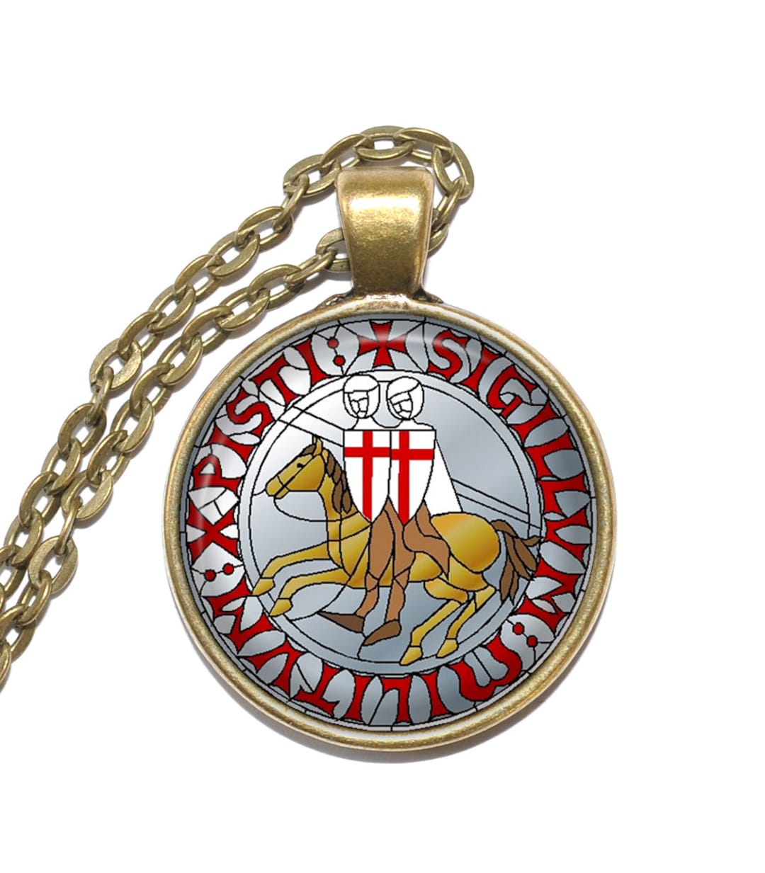 KNIGHTS TEMPLAR Necklace, the Knights Templar, Sigil, Military Order ...