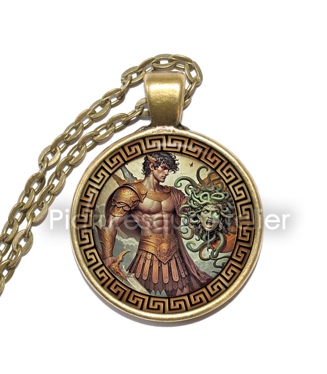 PERSEUS Necklace/keyring, Son of Zeus, Medusa Slayer, Greek Mythology ...
